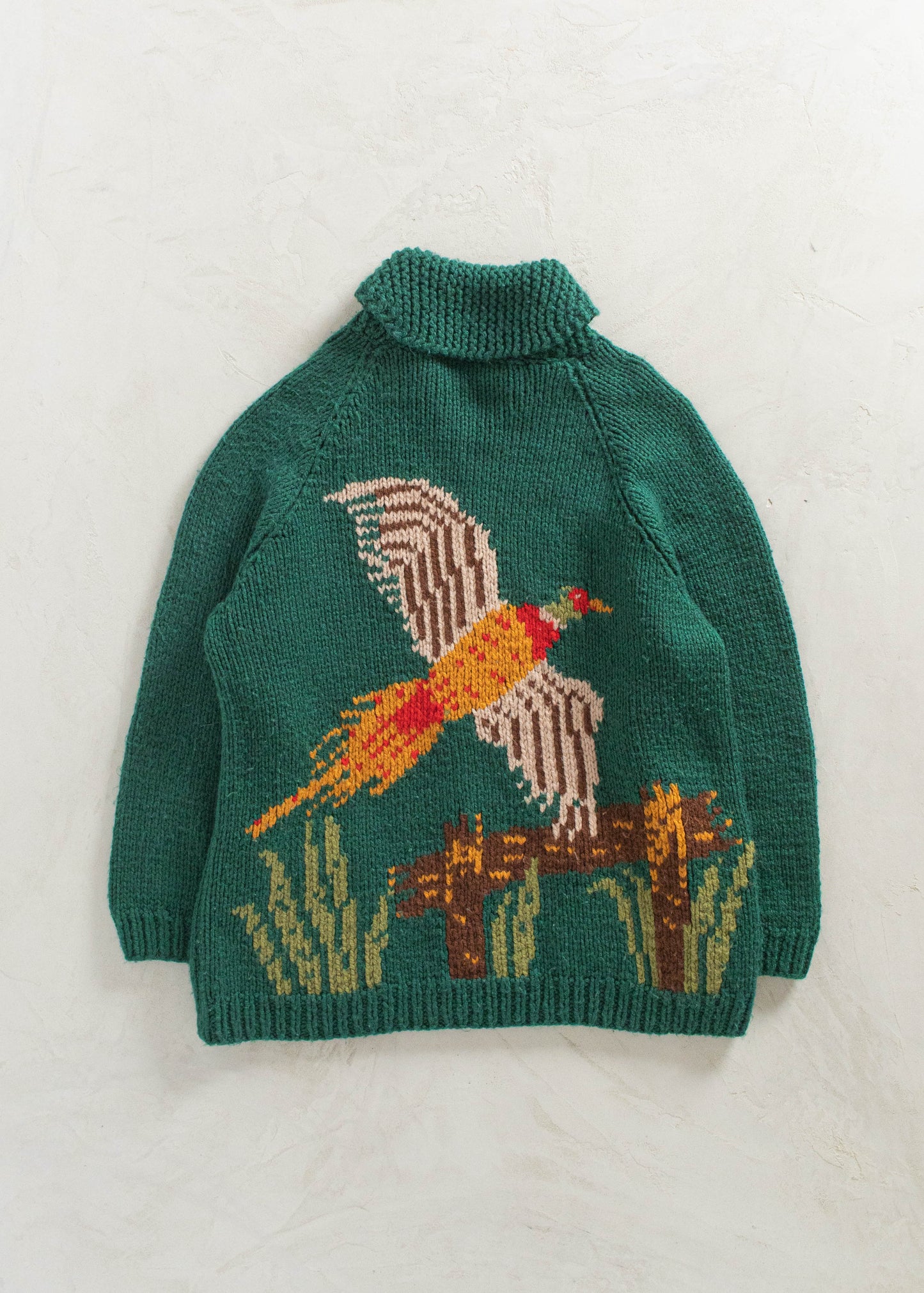Vintage Pheasant Pattern Cowichan Style Wool Cardigan Size 2XL/3XL – Palmo Goods